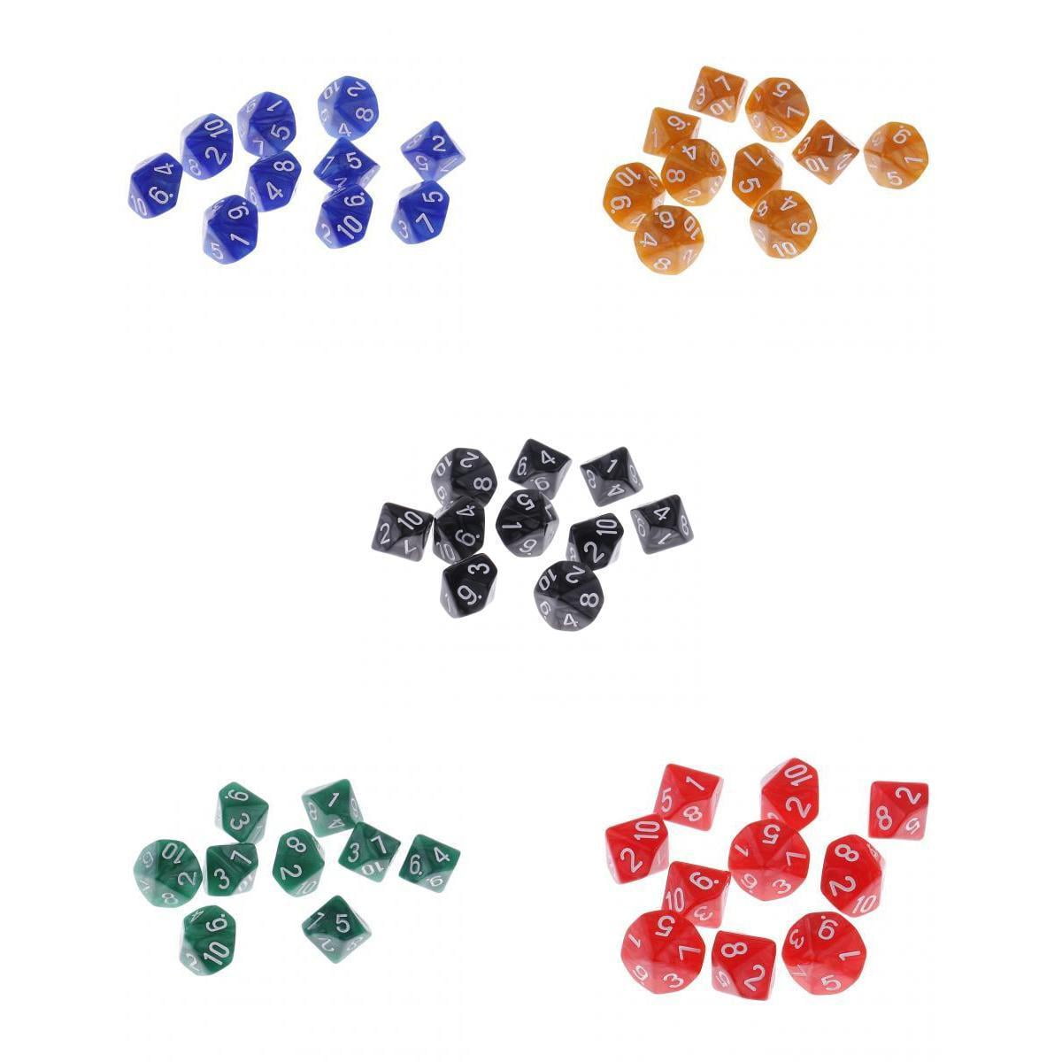 50 Piezas 10D Dice Para DND RPG MTG Table Dice Dice - 10 Caras ...