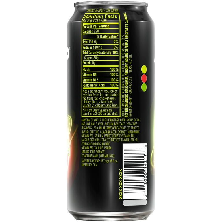 Amp Energy Drink Label