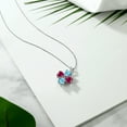 Gem Stone King 925 Sterling Silver Swiss Blue Topaz and Red Created ...