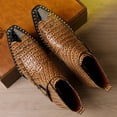 Men'S Crocodile Embossed Ankle Boots - Western-Style Pointed Toe High ...