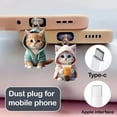 2D Acrylic Cute Cartoon Cat Phone Dust Plug, Universal Type-C Port Anti ...