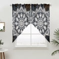 Abstract Flowers Ethnic Swag Valances for Windows 45 inches Long, Blue ...