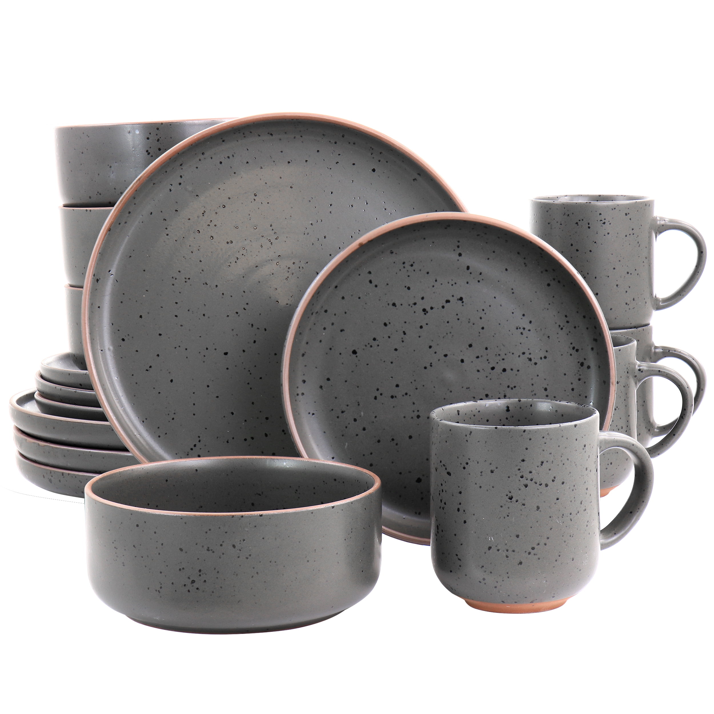 Meritage Lava Stone 16 Piece Terracotta Dinnerware Set in Gray ...