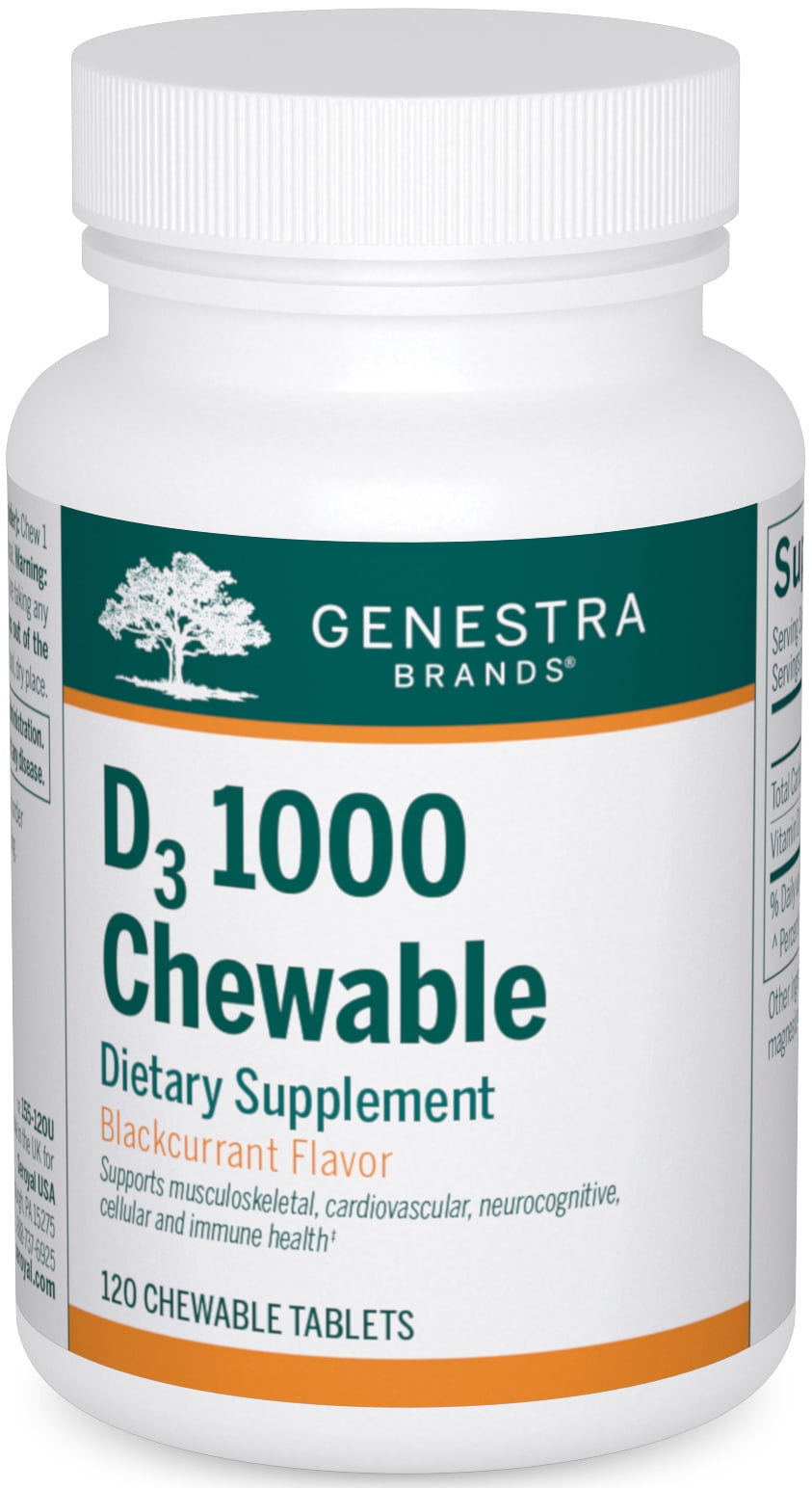 Genestra Brands D3 1000 Chewable | Vitamin D Supplement | 120 Chewable ...