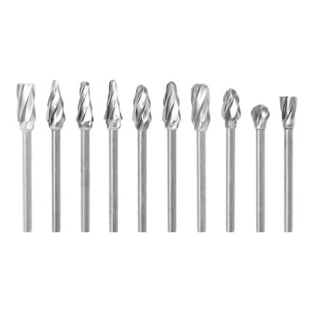 Amdohai Lot de 10 fraises rotatives en carbure de tungstène avec tige de 1/8" et tête de 1/4 ...