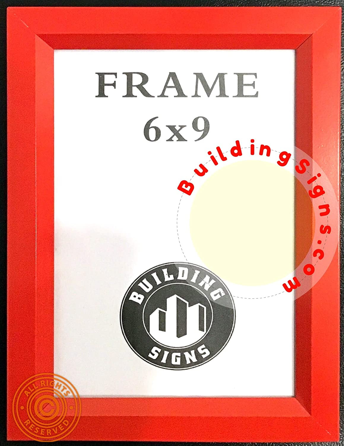 RED FIRE Department Inspection Frame 6X9 (red, Size 6X9, Slide in Frame ...