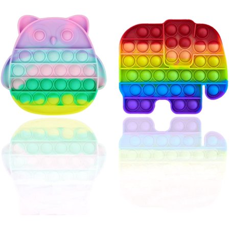 2 Pack Pop Fidget Toys, Poppet Its Push Pop Bubble Fidget Popping ...