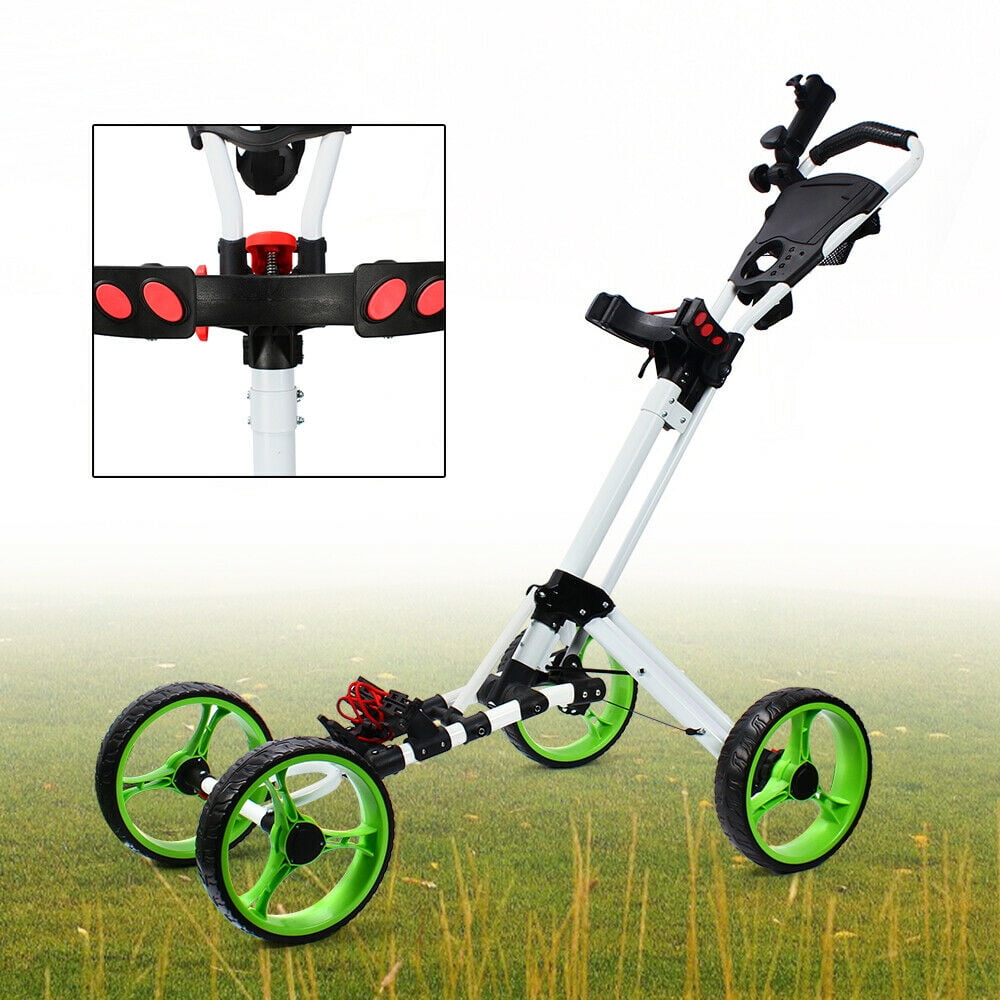 TOOL1SHOoo Foldable 4 Removable Wheel Golf Trolley Pushcart Golf ...