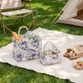 Boho Fabric Storage Basket with Handles, Floral Organizer Bag with ...