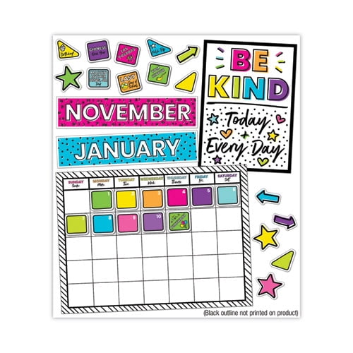 Calendar Bulletin Board Set, Kind Vibes, 129 Pieces | Bundle of 5 Each ...