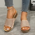Boho Platform Mesh Wedges for Women, Beach Slip On Wedge Shoes, Fashion ...
