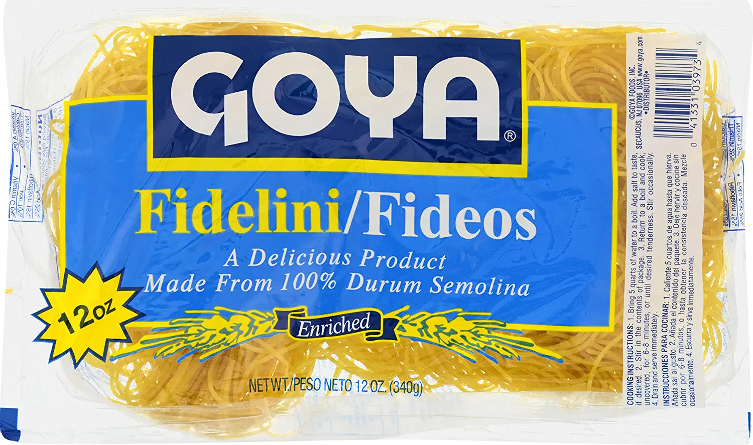 Goya Foods Fidelini Pasta, 12-Ounce (Pack Of 12) - Walmart.com