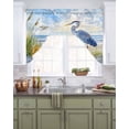 Coastal Birds Kitchen Swag Valance for Window, Rod Pocket Short Kitchen ...