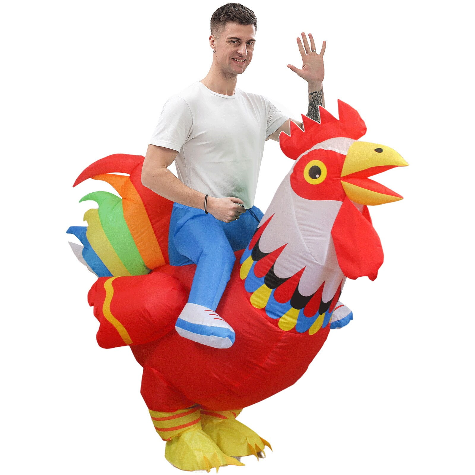 Disfraz inflable de gallo y pollo para Halloween, traje divertido de ...