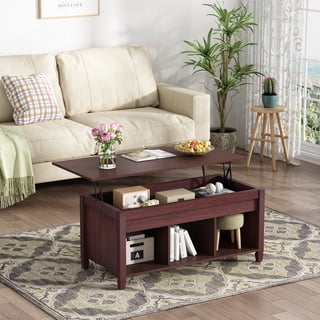 Floor Shelf Coffee Table,Traditional Lift Top Coffee Table with Floor ...