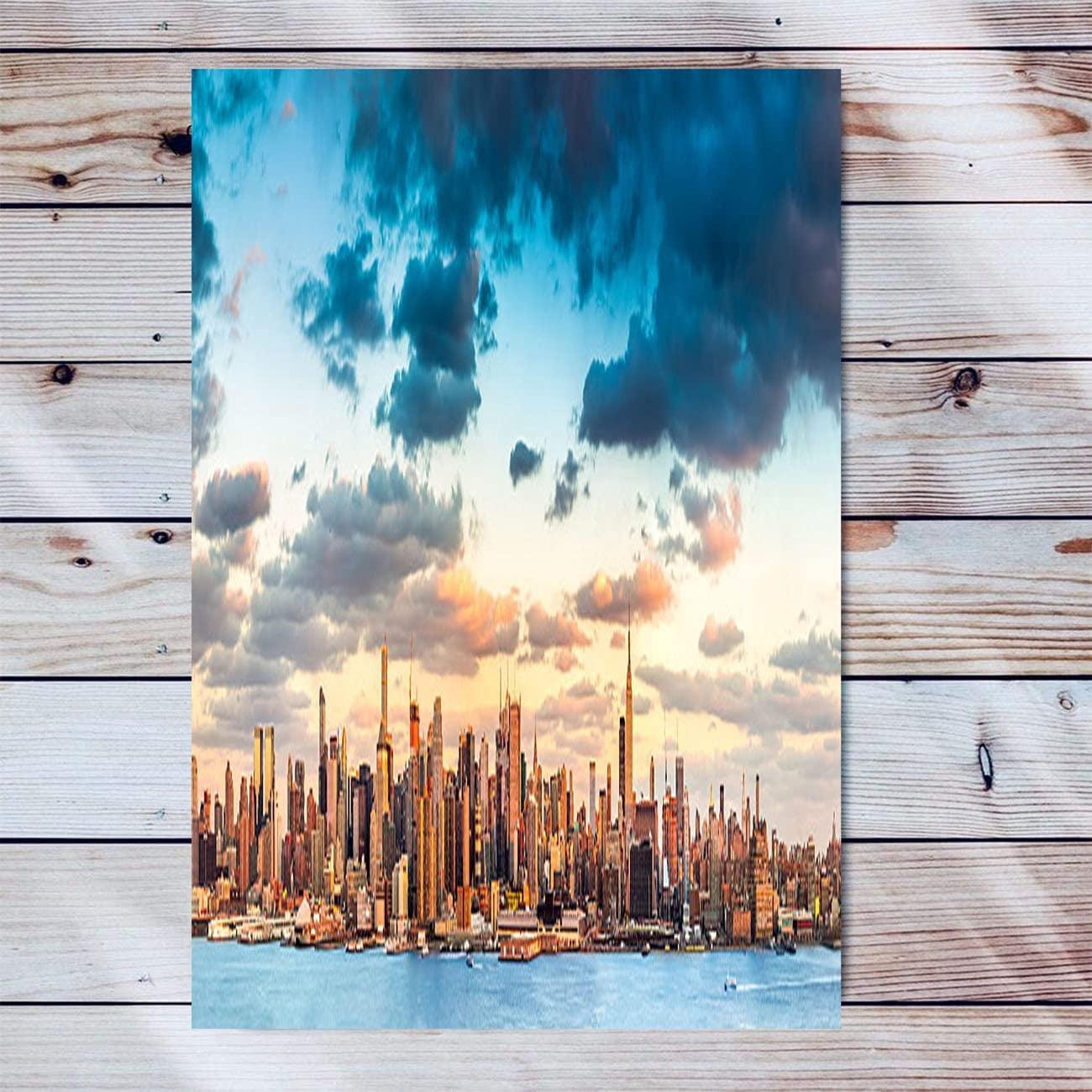 New York City Sunset Clouds Canvas Wall Art For Living Room Modern ...