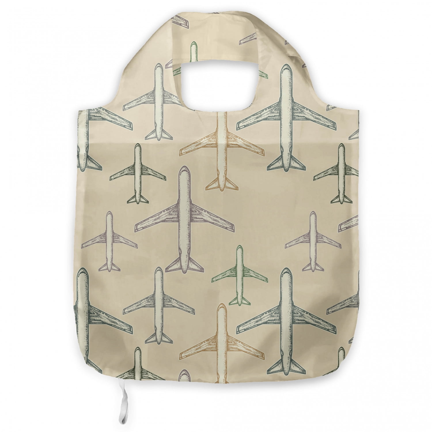 Vintage Airplane Portable Fabric Shopping Bag, Transportation Vacation ...