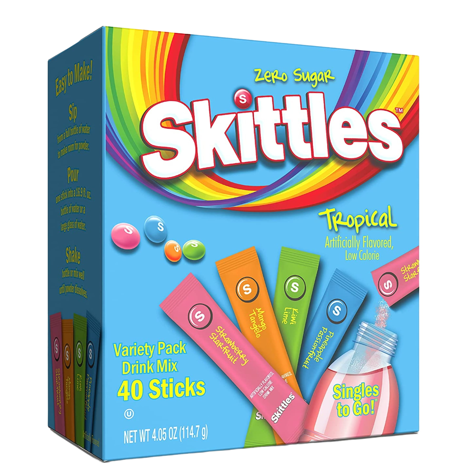 Skittles On the Go Tropical Flavors Variety Pack Powdered Drink Mix ...