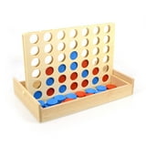 4 in a Row Wooden Board Game Foldable Line Up 4 Classic Family Toy ...
