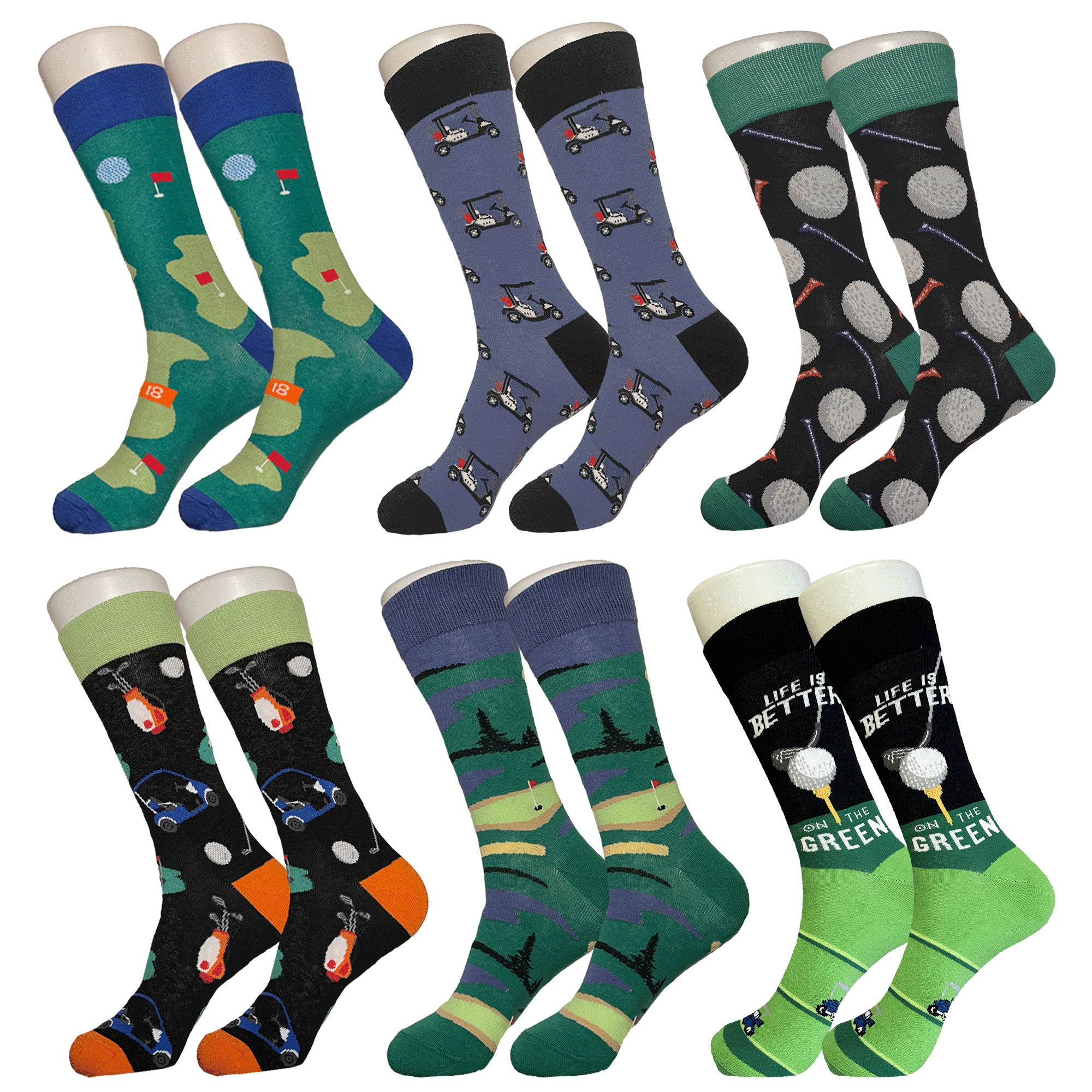 Click here for Golf Novelty Socks - 6 Pack Mens Sock Bro Fun Sock... prices