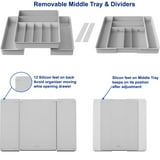 SimpleHouseware Expandable Cutlery Divider, Compact Silverware Storage ...