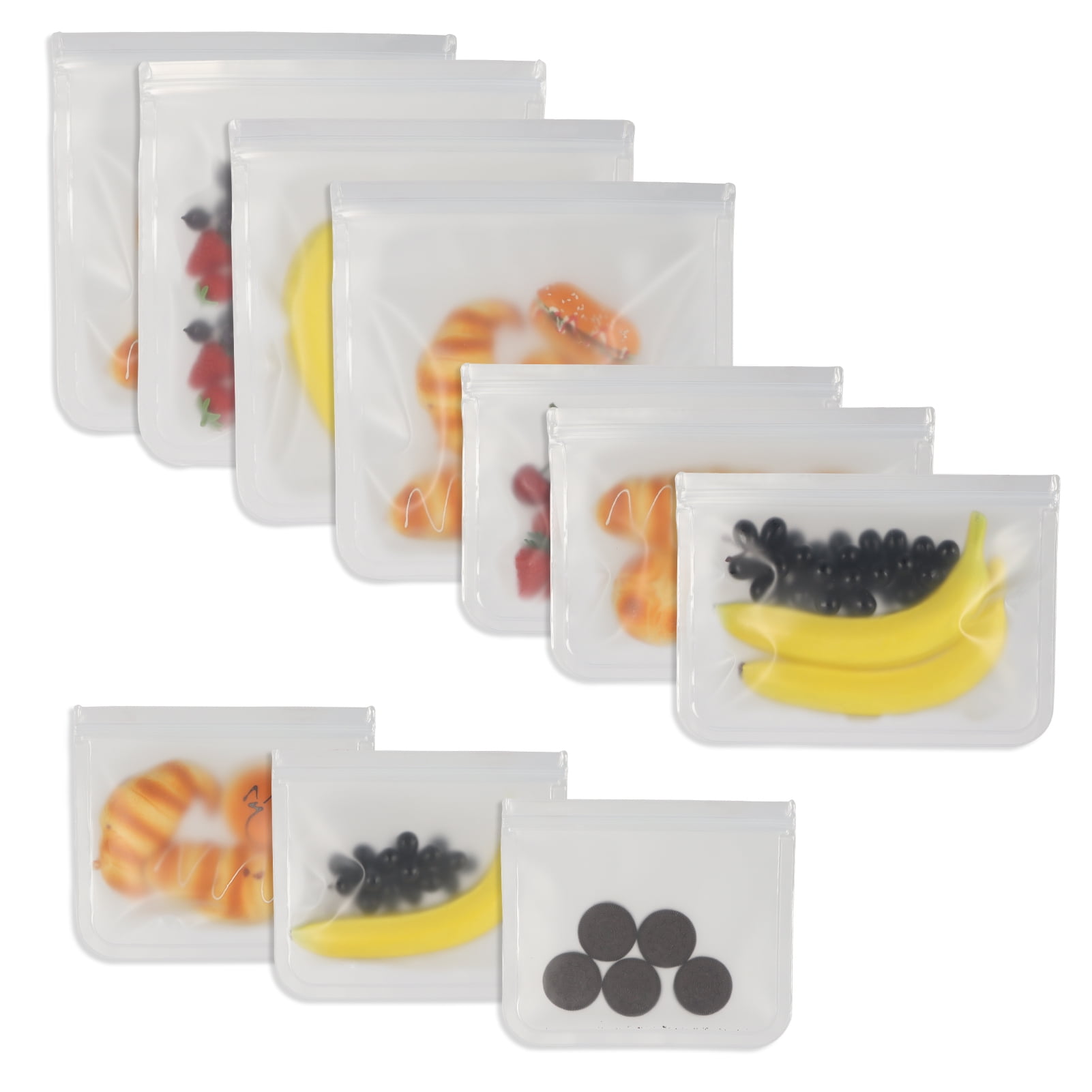 10 Pack Multiple Size Reusable Food Storage Bags, Food Preservation Bag ...