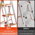 3 Step Ladder Aluminum Lightweight Folding Step Stool Portable Home and ...