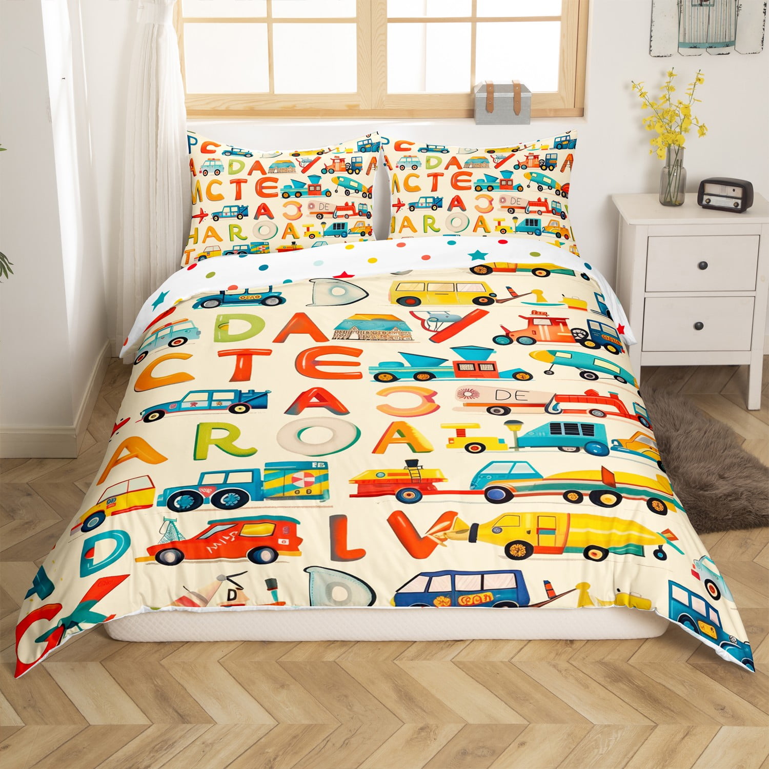 Click here for Yst Cartoon Car Kids Bedding Sets Construction Tru... prices
