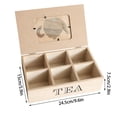 6 Compartment Wood Tea Organizer Box 9.6x5.9 Inch Desktop Storage for ...