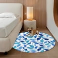 3ft Round Rug Spring Leaves Area Rugs for Living Room Bedroom Washable ...