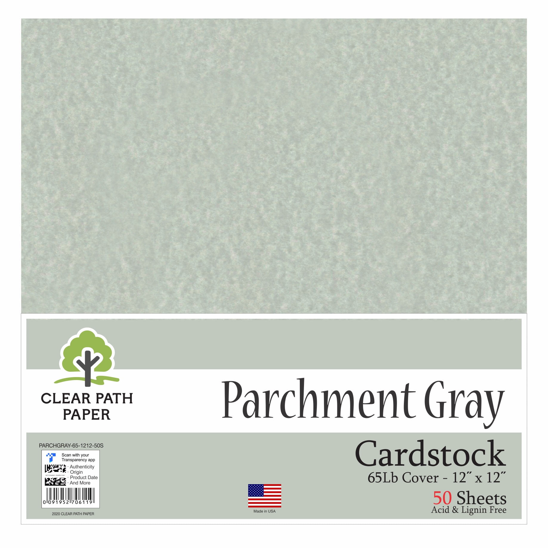 Parchment Gray Cardstock - 12 x 12 inch - 65Lb Cover - 50 Sheets ...