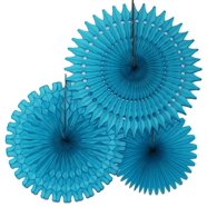 Hanging Black Tissue Fan Decorations, Set of 3 (21 inch, 18 inch, 13 ...