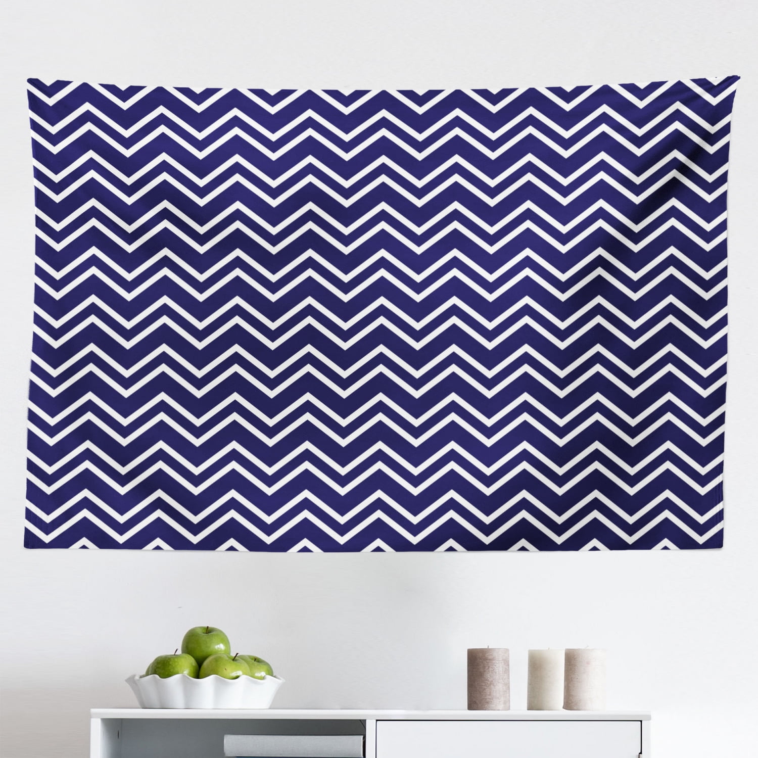 Navy Blue Tapestry, Deep in The Majestic Ocean Themed Marine Colored ...