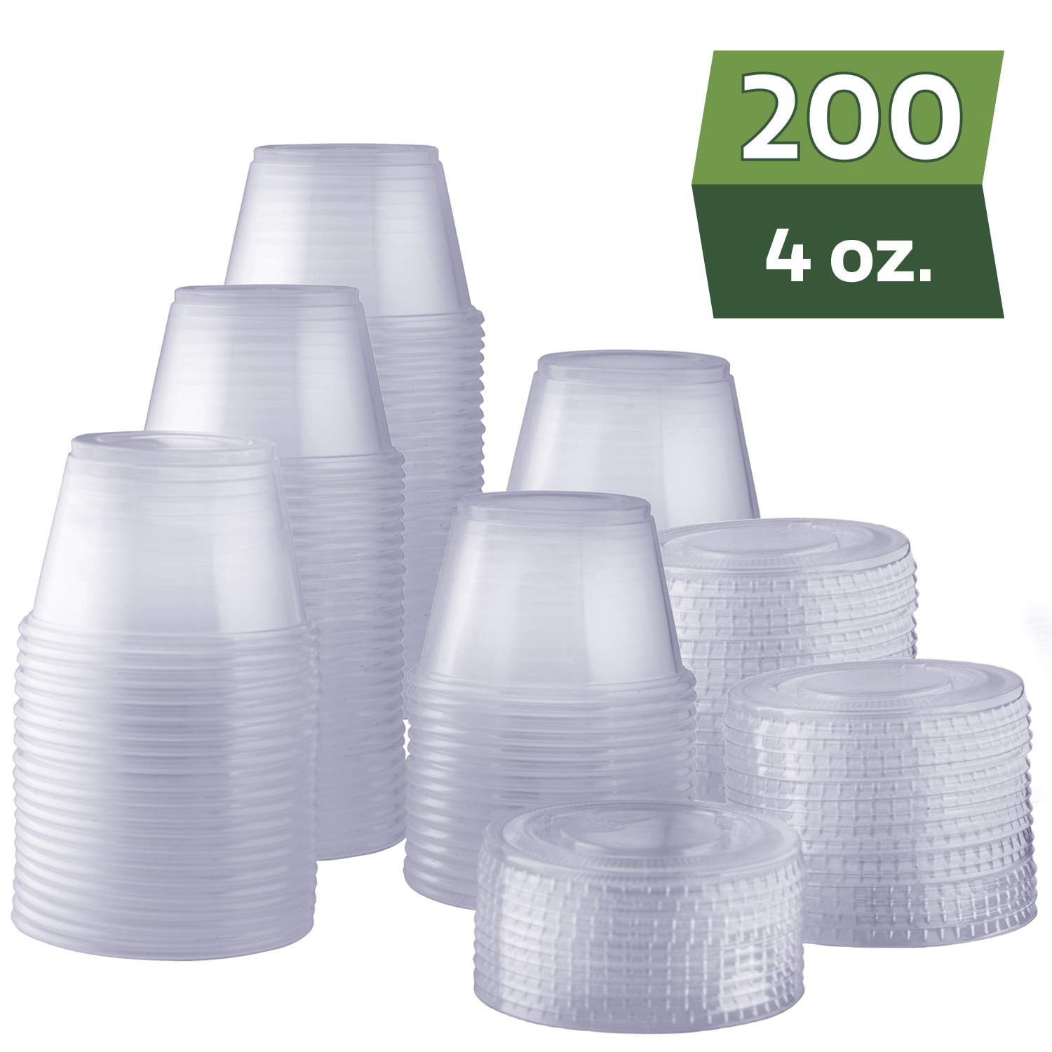200 Sets 4 Oz Plastic Disposable Portion Cups With Lids Souffle 200 Sets 4 Oz Plastic Disposable Portion Cups With Lids Souffle