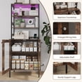 67" Tall Kitchen Pantry Cabinet with Power Outlets & LED Lights -Bar ...