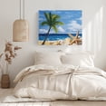 Beach Palm Canvas Print Wall Art, Tree Summer Ocean Blue Sky Oil ...