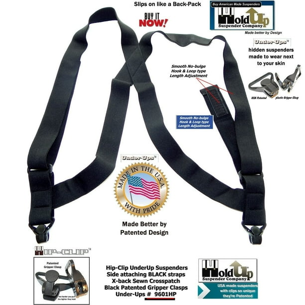 Holdup Suspender - Hold-Ups All Black No-buzz Undergarment 1 1/2" Wide ...