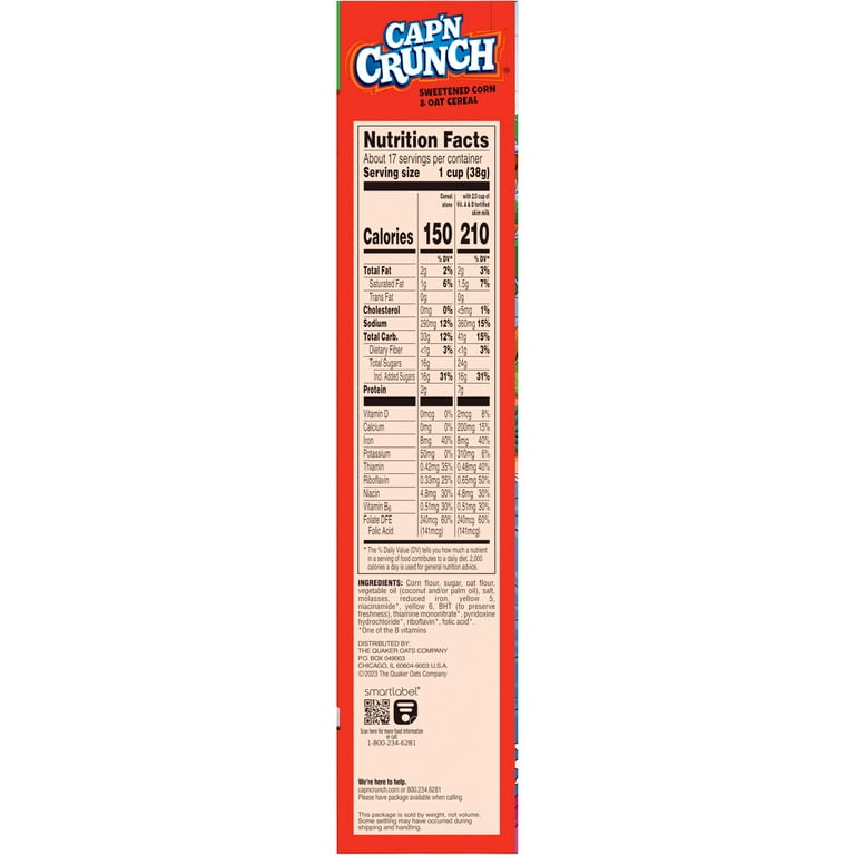 Captain Crunch Nutrition Facts