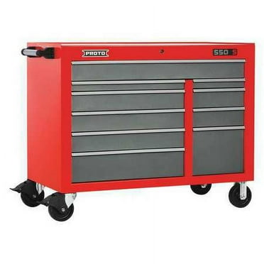 PROTO J9971R 19"W Steel, Safety Red Portable Tool Box, Powder Coated, 7 ...