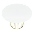 Canary Contemporary/Glam Dining Table in Gold Metal and White Top by ...