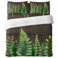 4 Pieces Duvet Cover Queen Bedding Sets Fern Pastoral Spring Leaves for ...