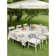 Blue Seashells Rectangle Outdoor Tablecloth with Umbrella Hole Coastal ...