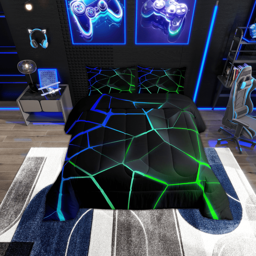 Click here for Erosebridal Neon Black Blue Green Bedding Full Com... prices