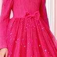 Cowsor Little Girls Long Sleeve Solid Color Dress Star Print Tulle ...