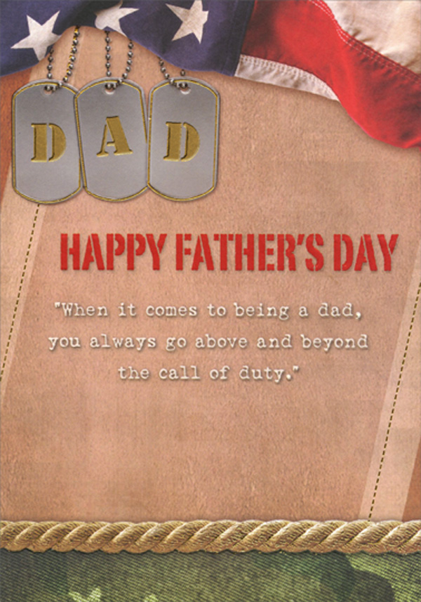 Designer Greetings Dad Dog Tags: Above and Beyond Military Service ...