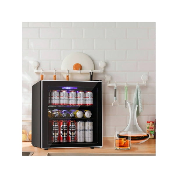 Beverage Refrigerator and Cooler, 70 Can Mini Fridge with Glass Door, 1 ...
