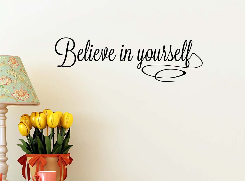#2 Believe in Yourself 23 x 7 Vinyl Wall Quote Decal Sticker Sports ...