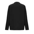 Enjoytime Womens Long Sleeve Tops Solid Color Round Neck Pleated Button ...