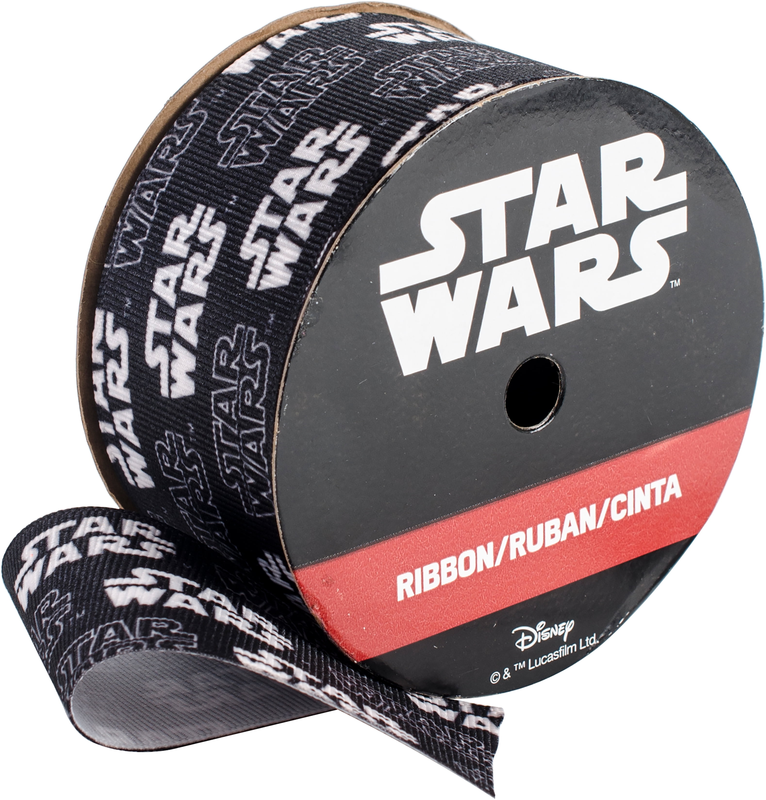 Star Wars Ribbon 1-1/2"X9'-Black & White - Walmart.com