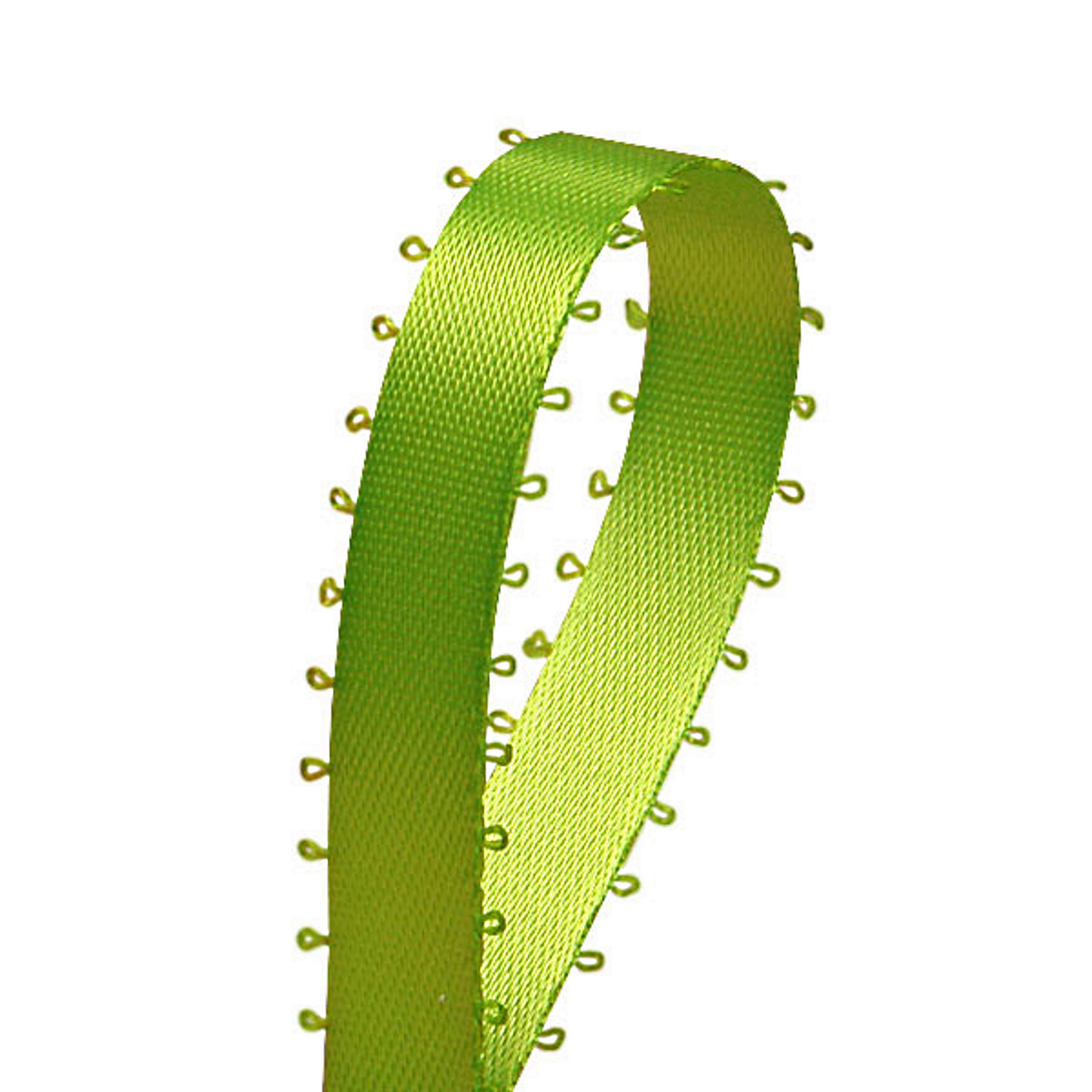 3/16" Double Face Satin Picot Ribbon Feather Edge 50 Yds-Apple Green ...